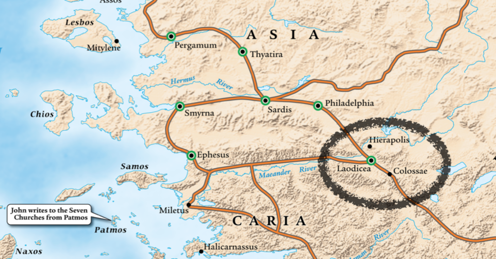 Biblical Map Of Colossae